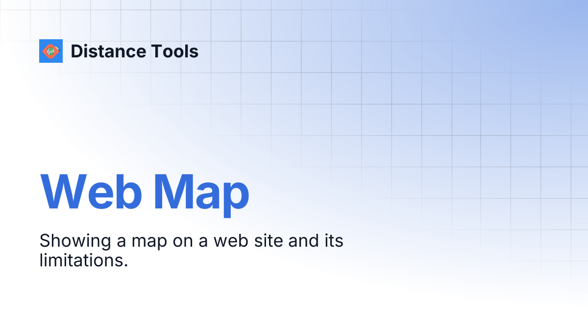 Web Map | Distance Tools